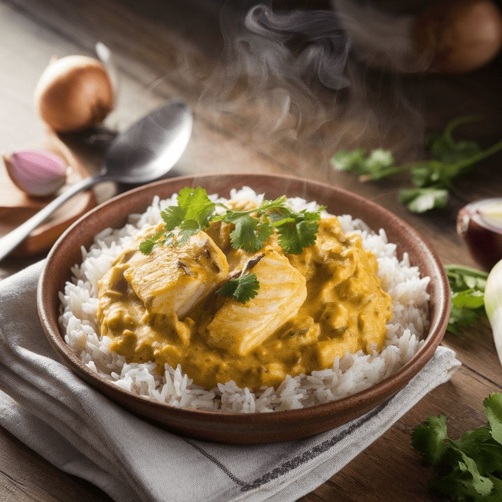 Savourez un curry poisson réconfortant avec du riz parfait